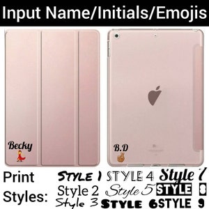 Personalised Name/initials/emojis Case Cover Semi Transparent Back for ...
