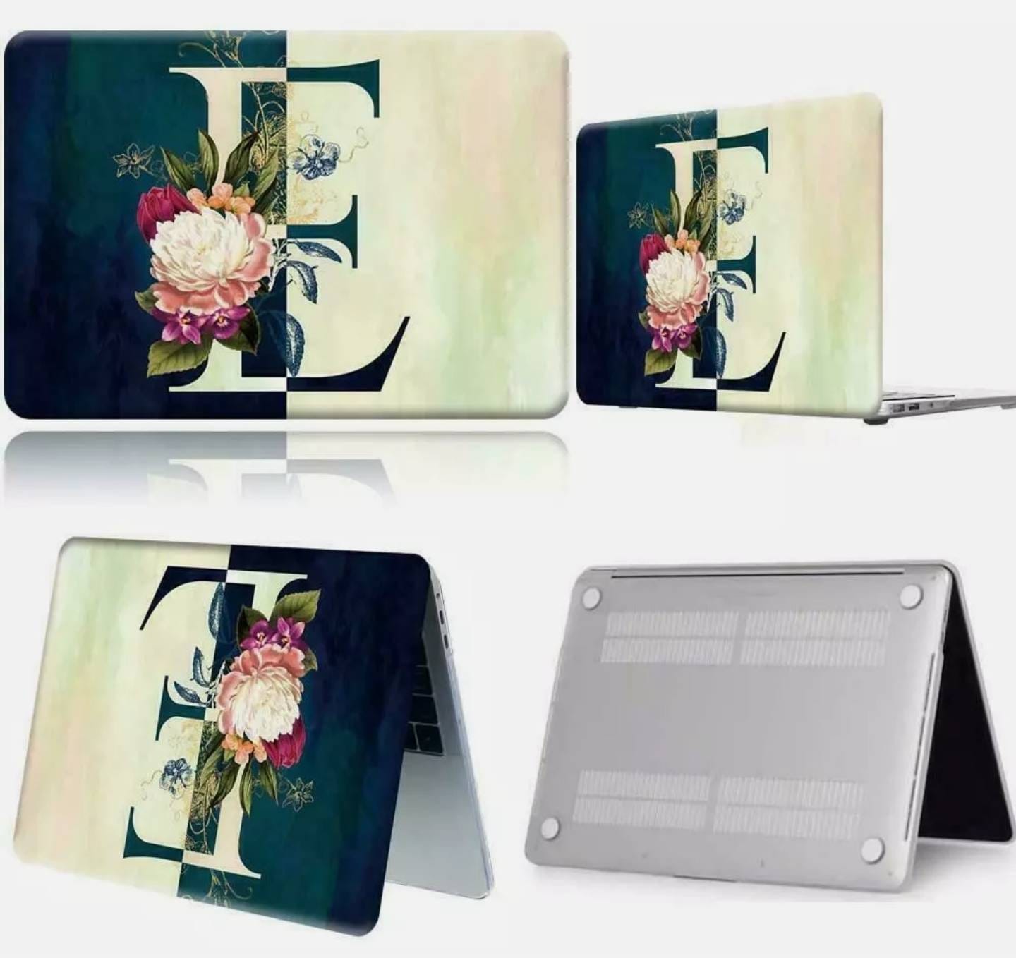 Personalised Green and Cream Letter Laptop Clear Hard Shell - Etsy