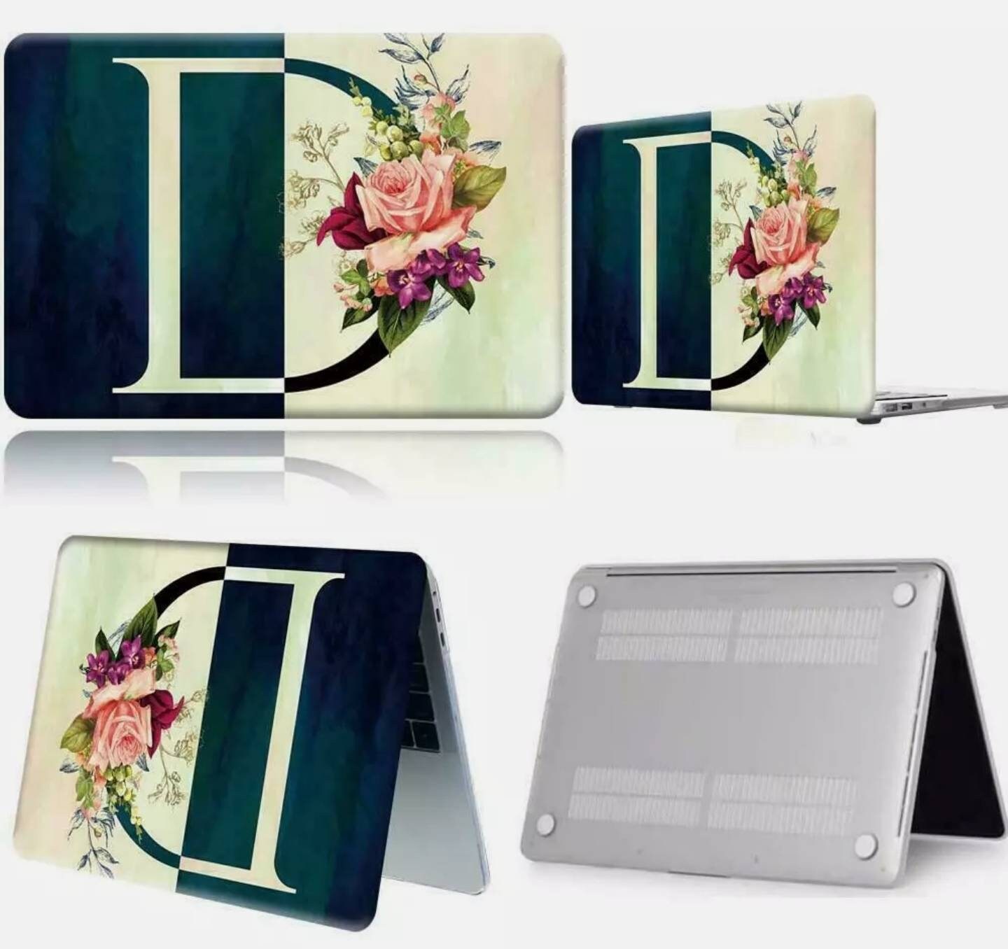 Personalised Green and Cream Letter Laptop Clear Hard Shell - Etsy