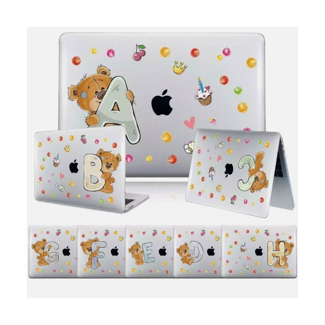 Personalised Bare Letter Laptop Clear Hard Shell Cover Case Fit MacBook ...