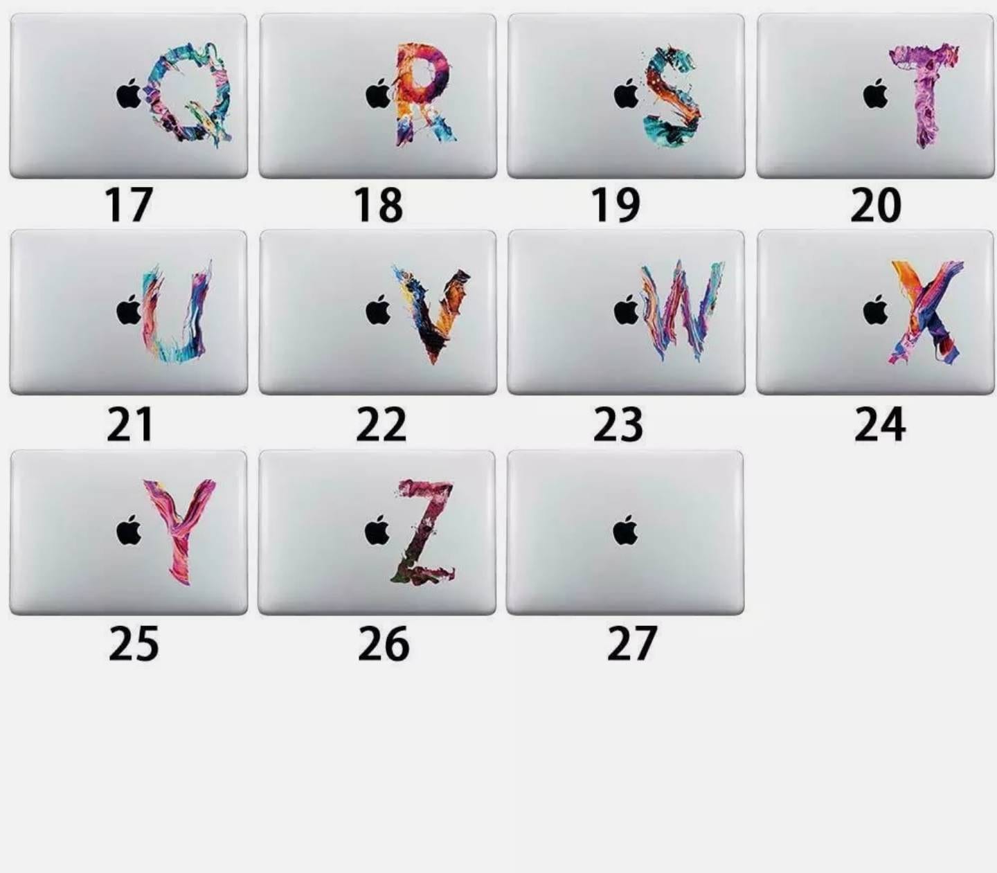 Personalised Colourful Letter Laptop Clear Hard Shell Cover Case Fit ...