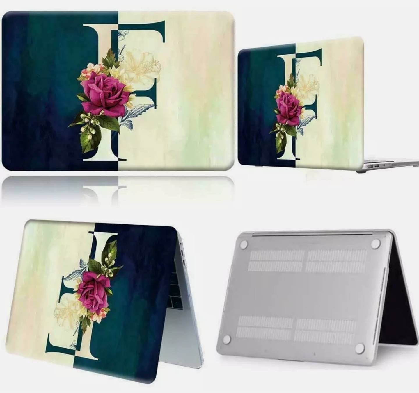 Personalised Green and Cream Letter Laptop Clear Hard Shell - Etsy