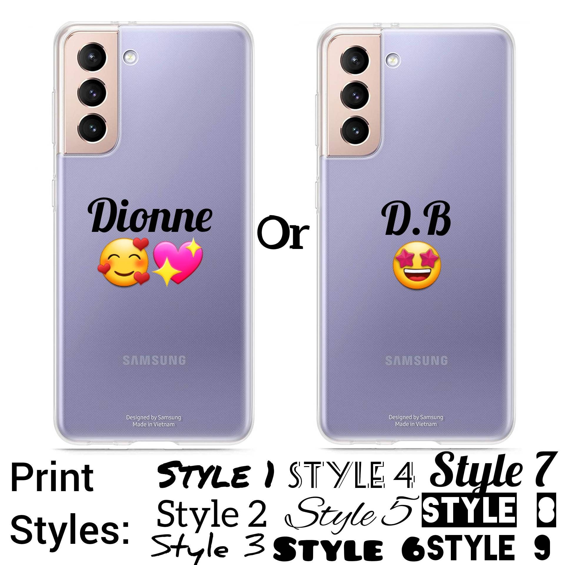 Personalised Name/initials/emojis Clear Phone Case Cover for Samsung ...