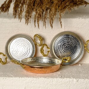 3-pieces, Handmade Unique Copper Pan Set 1.3kg Copper, Tin Lined and ...