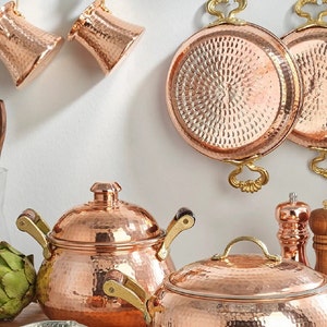 3-pieces, Handmade Unique Copper Pan Set 1.3kg Copper, Tin Lined and ...