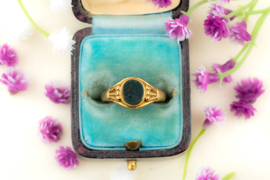 Victorian Chester 18ct Bloodstone Panel Signet Ring - Etsy