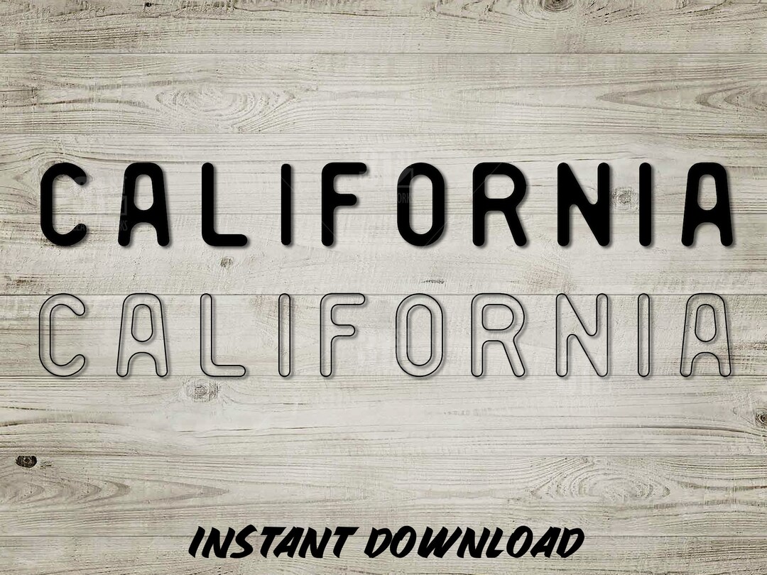 California Legacy License Plate Script SVG Digital Download - Etsy