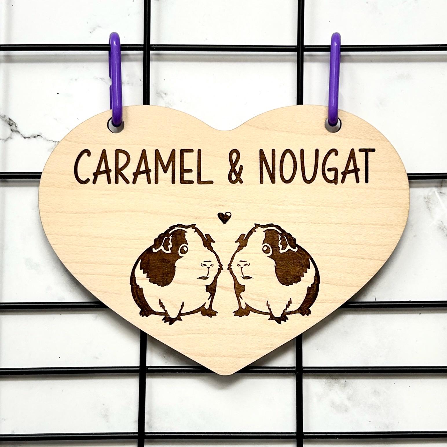 Guinea Pig Cage Sign for Two, Personalized Guinea Pig Name Tag, Custom ...