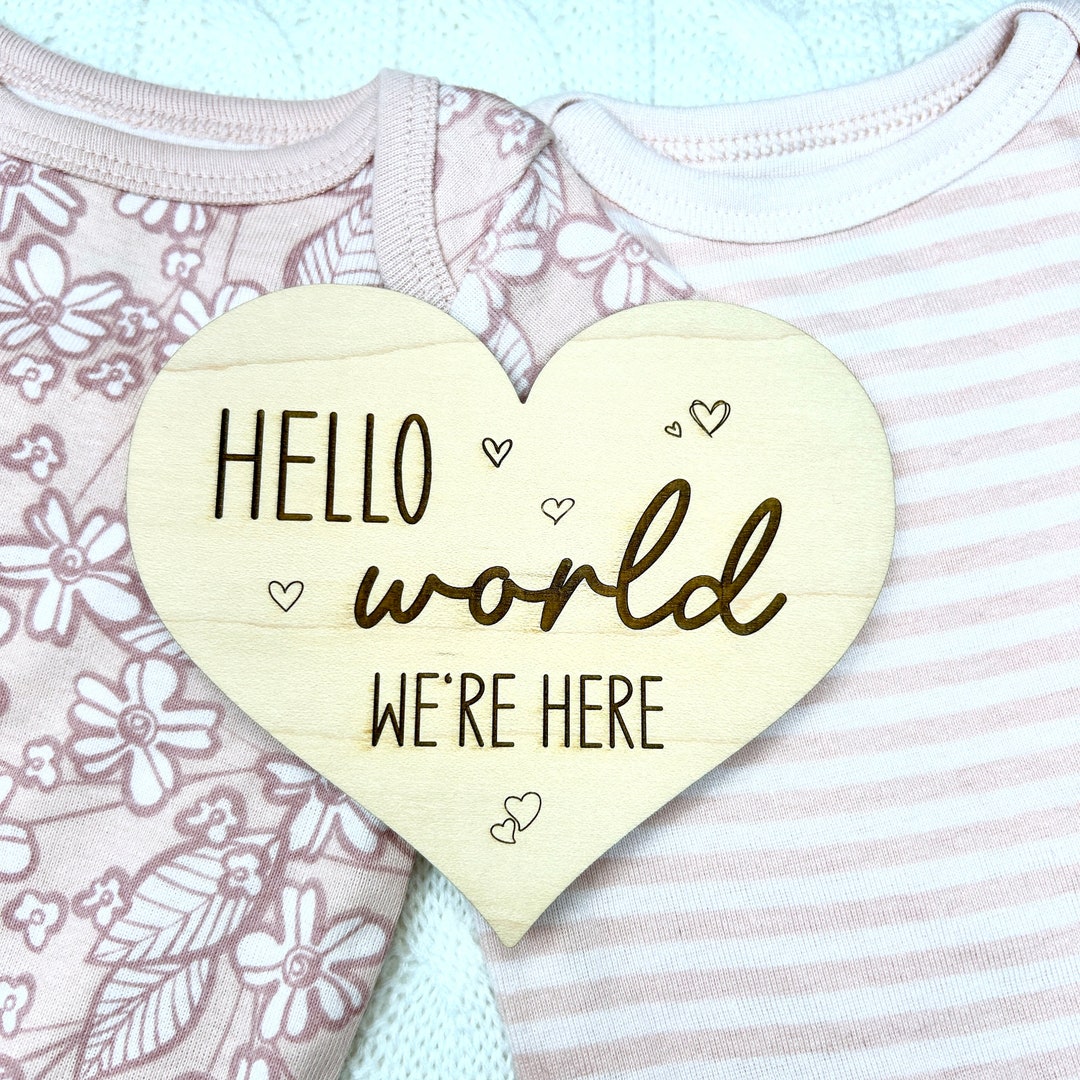 Hello World Baby Sign, Twin Baby Sign, Baby Sign for Hospital Girl ...