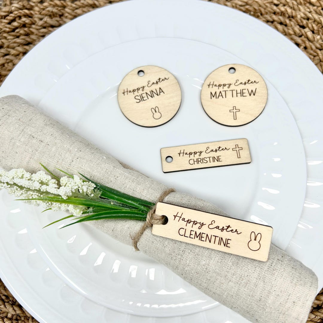 Easter Place Card, Wooden Seating Cards With Names, Easter Napkin ...