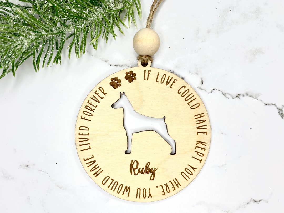 Doberman Memorial Ornament, Loss of Pet Gift, Personalized Doberman ...