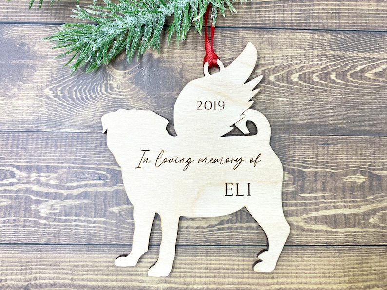 Pug Memorial Ornament Pug Ornament Pug Angel Pug Memorial - Etsy