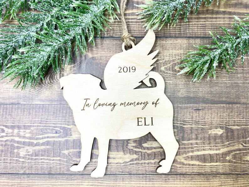 Pug Memorial Ornament Pug Ornament Pug Angel Pug Memorial - Etsy