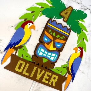 Tropical Cake Toppers Birthday, Tiki Cake Topper, Hawaiian Party Decor ...