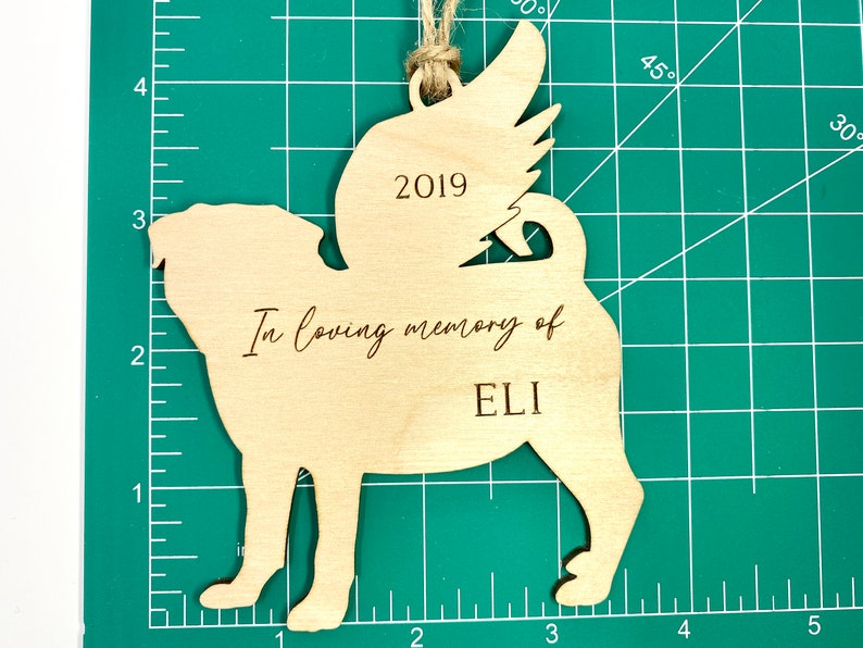 Pug Memorial Ornament Pug Ornament Pug Angel Pug Memorial - Etsy