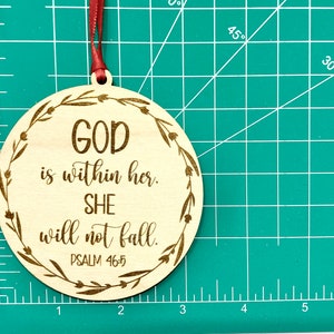 God is Within Her She Will Not Fall, Bible Verse Ornament, Psalm 46 5 ...