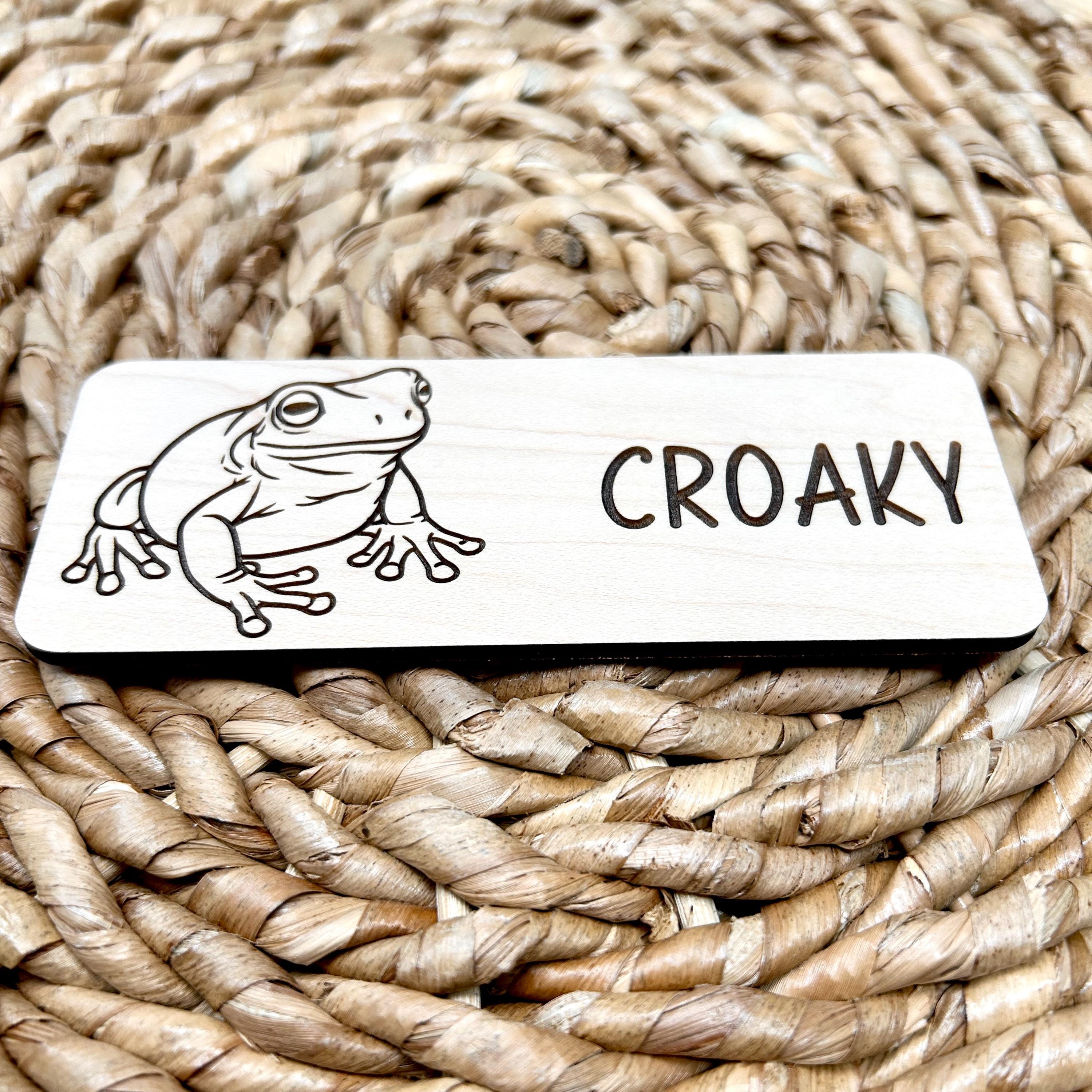 Personalized White Tree Frog Tank Sign, Dumpy Tree Frog Name Tag ...