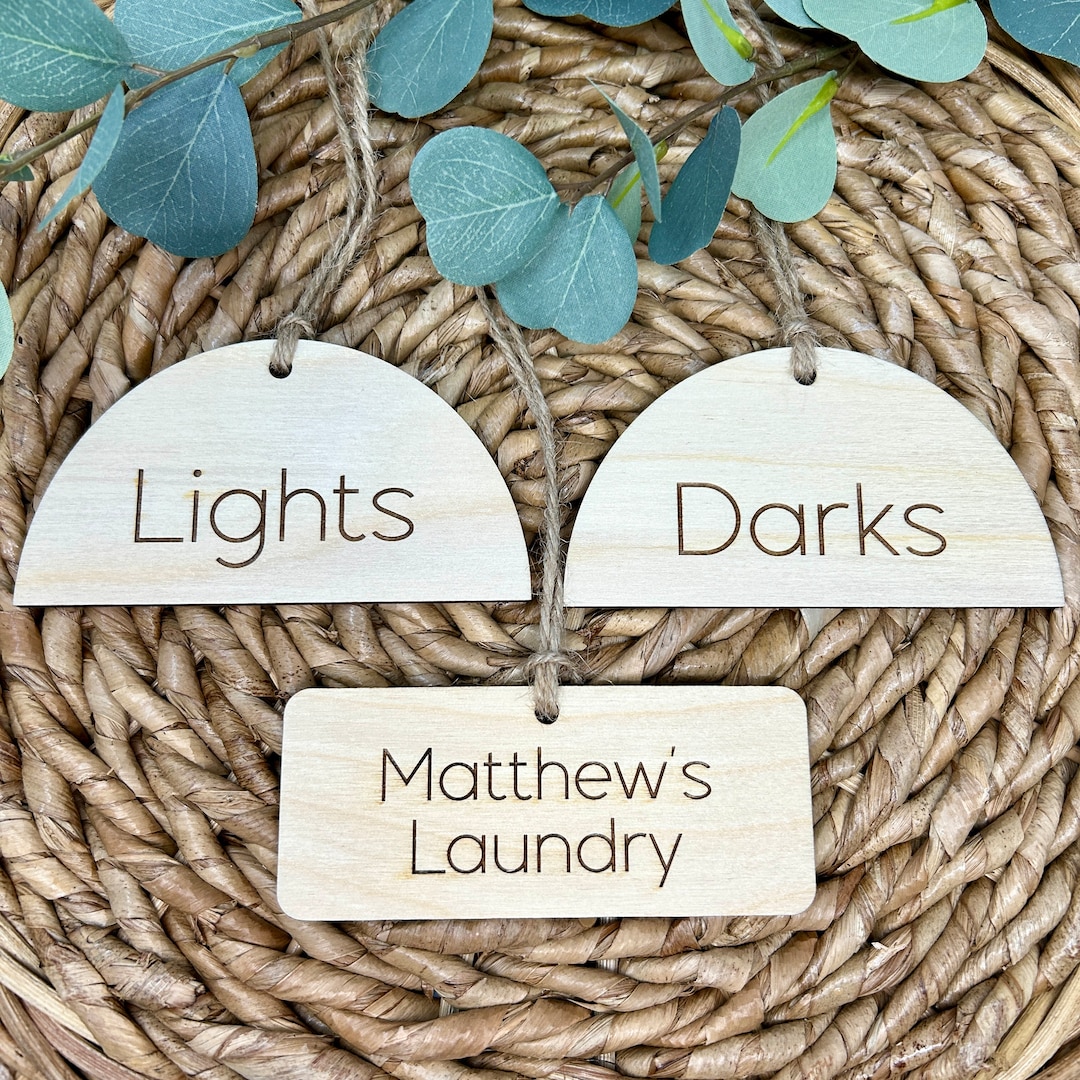 Custom Wooden Labels, Labels for Laundry, Laundry Basket Labels, Labels ...
