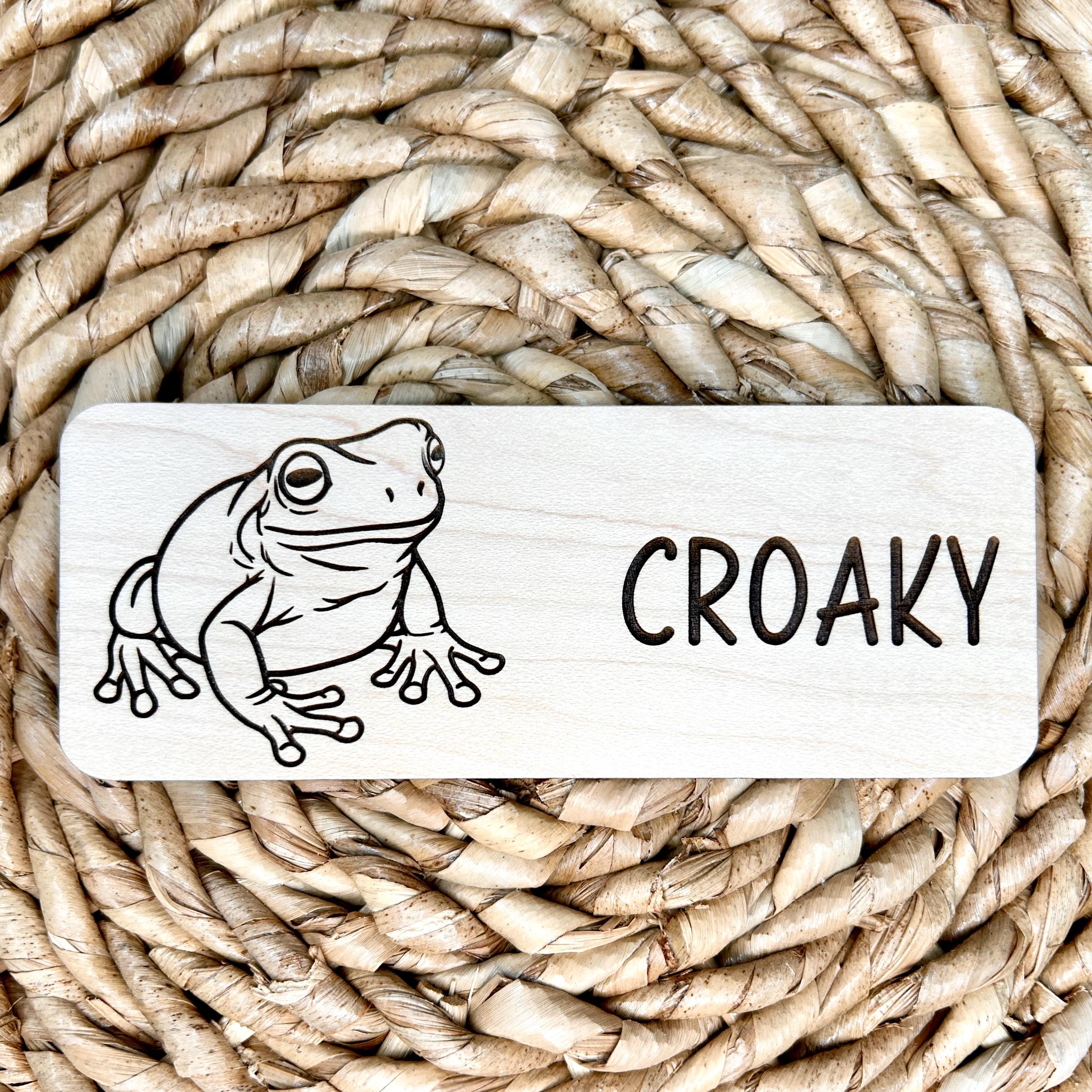 Personalized White Tree Frog Tank Sign, Dumpy Tree Frog Name Tag ...
