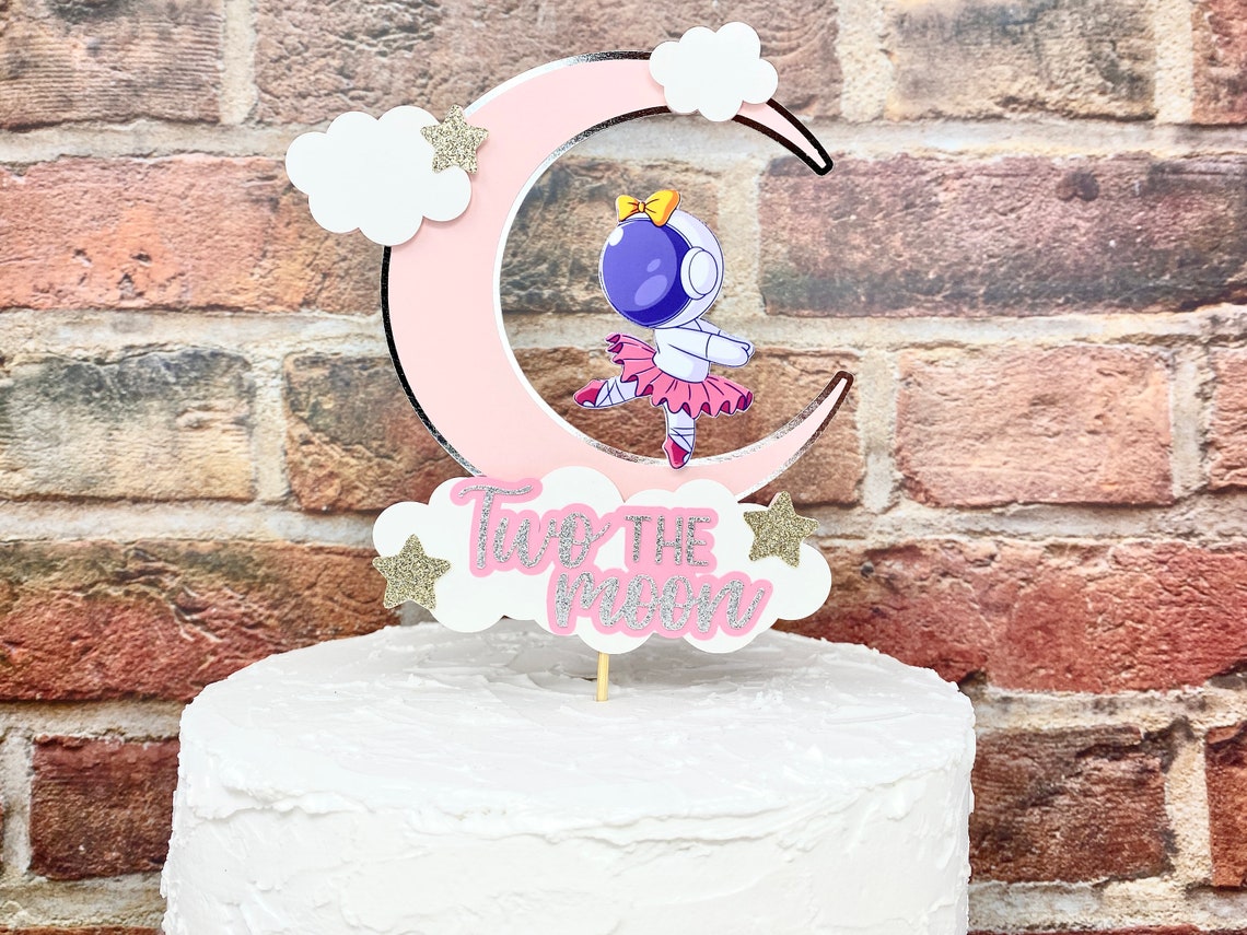 Two the Moon Cake Topper Second Birthday Cake Topper Two - Etsy