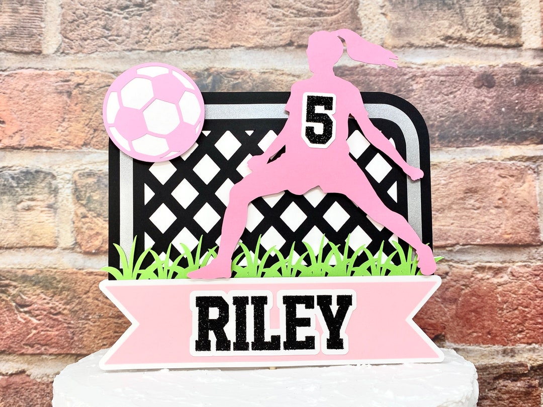 Girl Soccer Cake Topper, Futbol Cake Topper, Soccer Birthday Cake ...