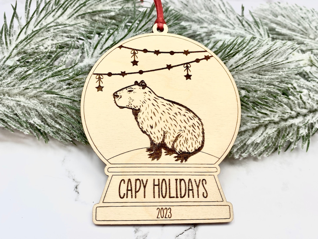 Capybara Ornament, Capy Holidays, Capybara Christmas, Capybara Decor ...