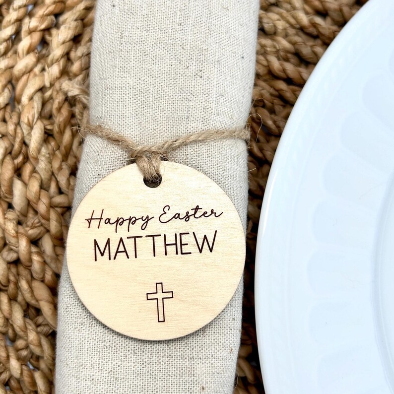 Easter Place Card, Wooden Seating Cards With Names, Easter Napkin ...