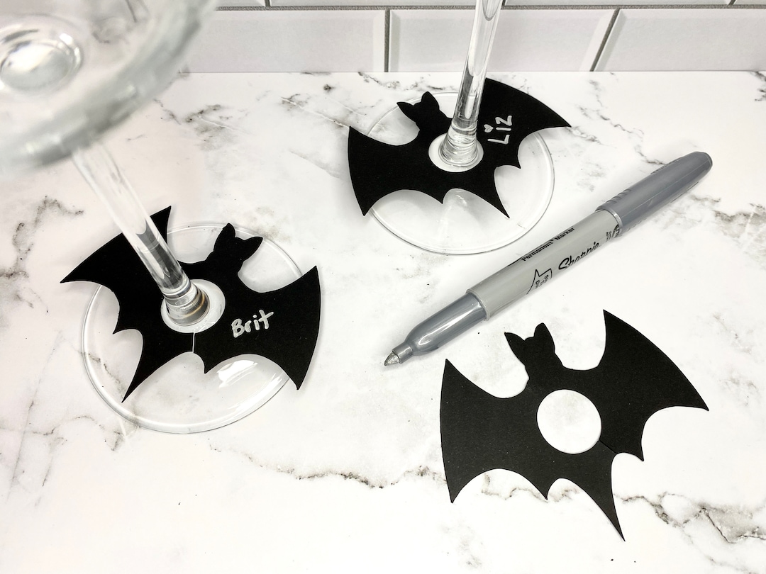 Halloween Drink Tags, Bat Drink Tags, Drink Name Tag, Wine Tasting ...