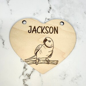 Ring-necked Parakeet Cage Tag, Rose-ringed Parakeet, Parakeet Cage Sign ...