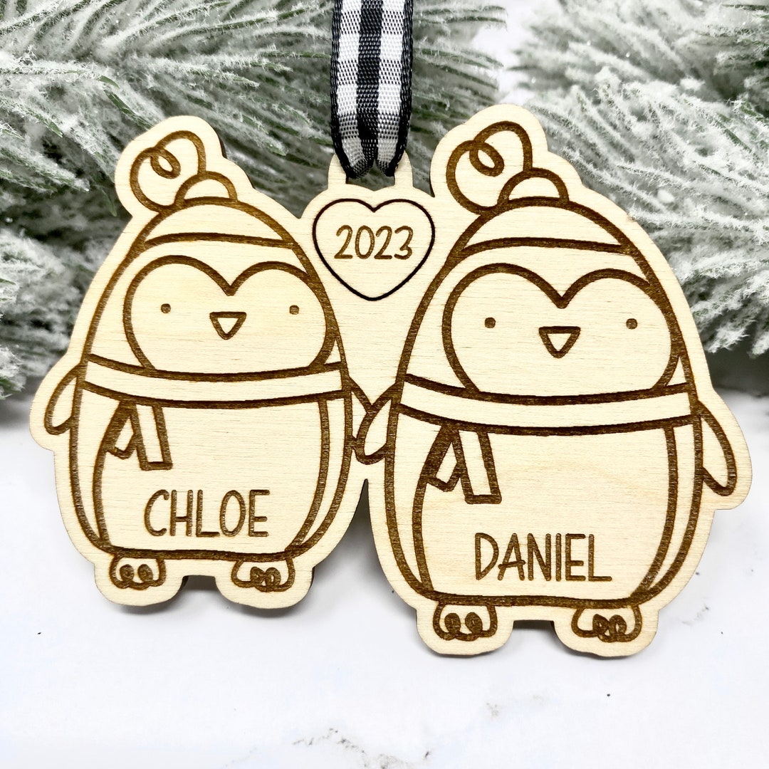Penguin Ornament, Penguin Couple, Penguin Engagement Gift, Penguin Gift ...