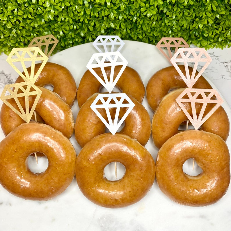 Diamond Donut Topper, Cupcake Topper, Diamond Picks, Wedding, Diamond ...