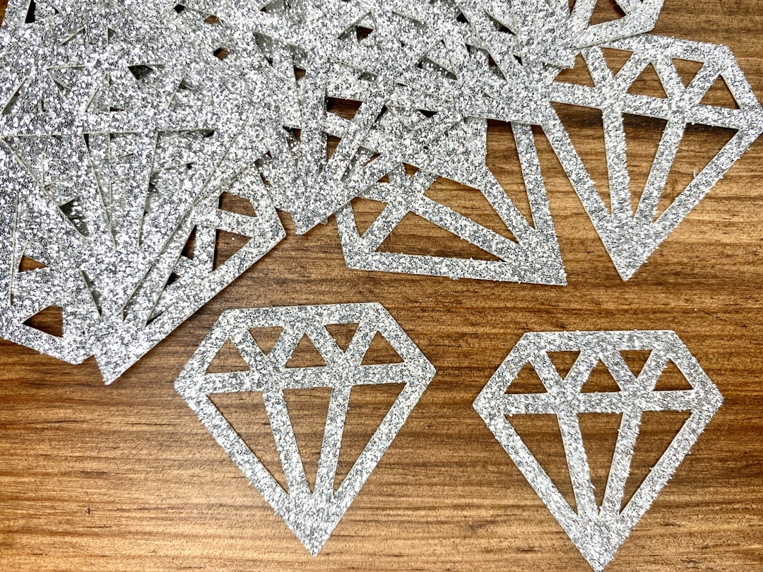 50 Diamond Confetti, Diamond Cut Out, Bridal Shower Decor, Engagement ...