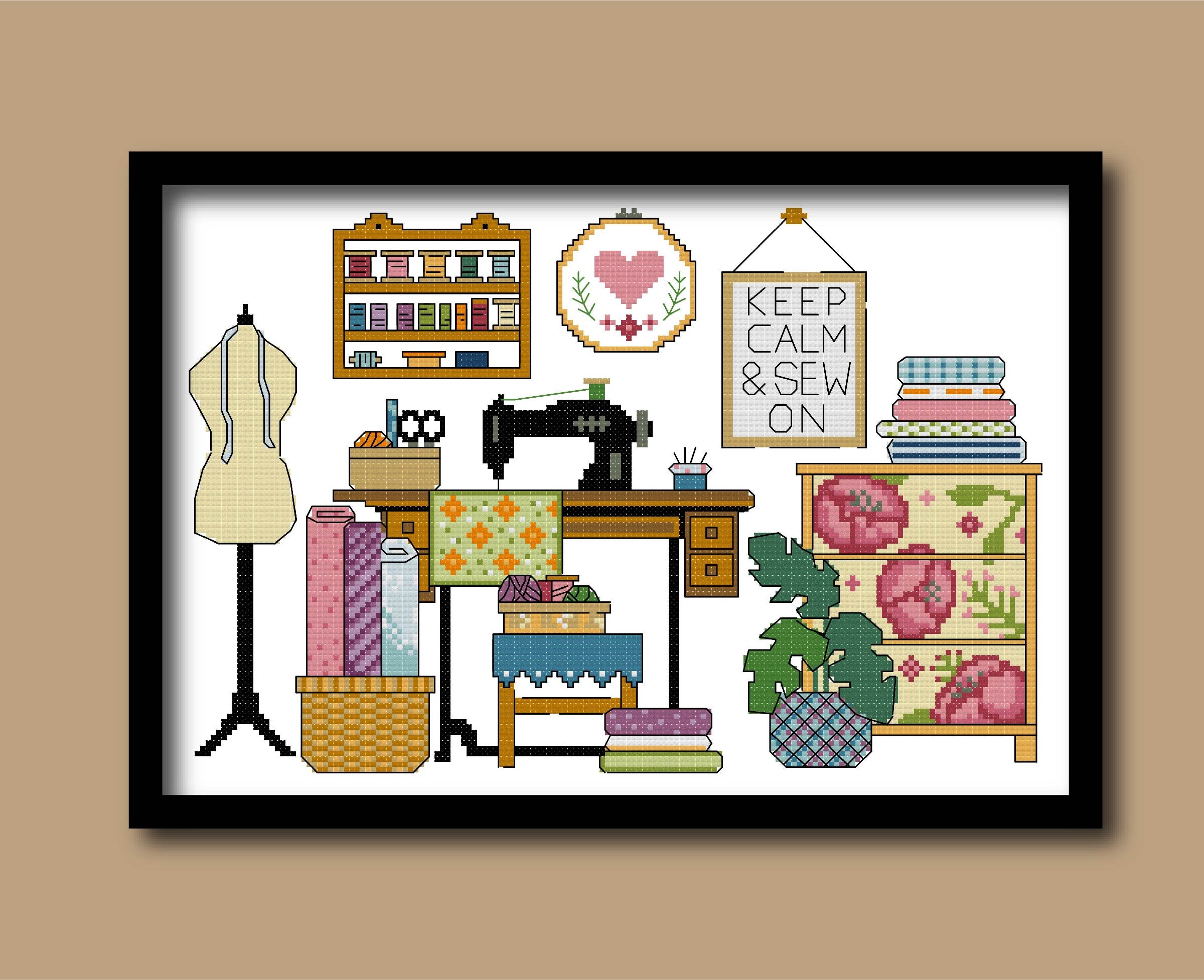 Sewing Room Cross Stitch Pattern Sewing Machine Cross Stitch - Etsy UK