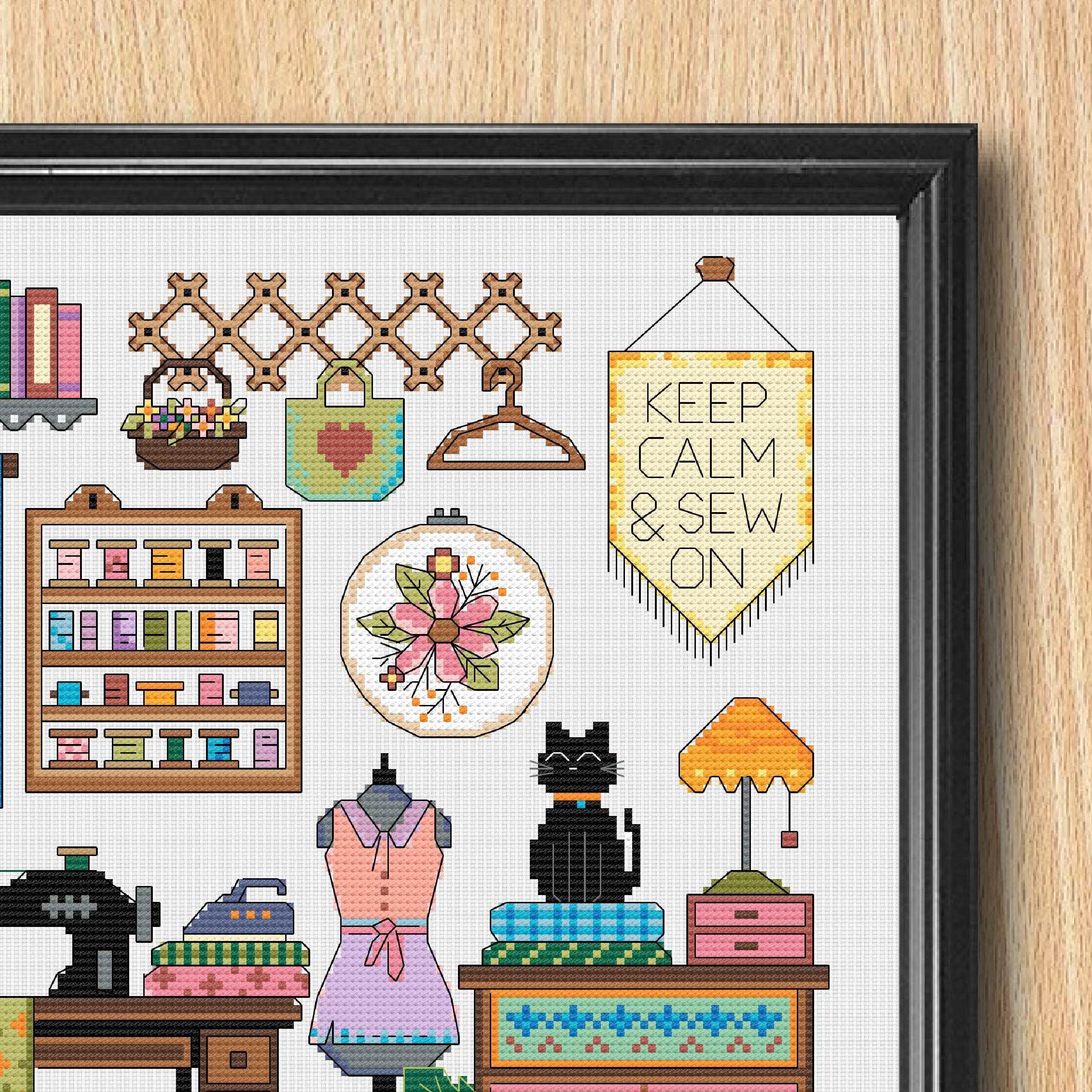 Sewing Room Cross Stitch Pattern Sewing Machine Cross Stitch Pattern ...