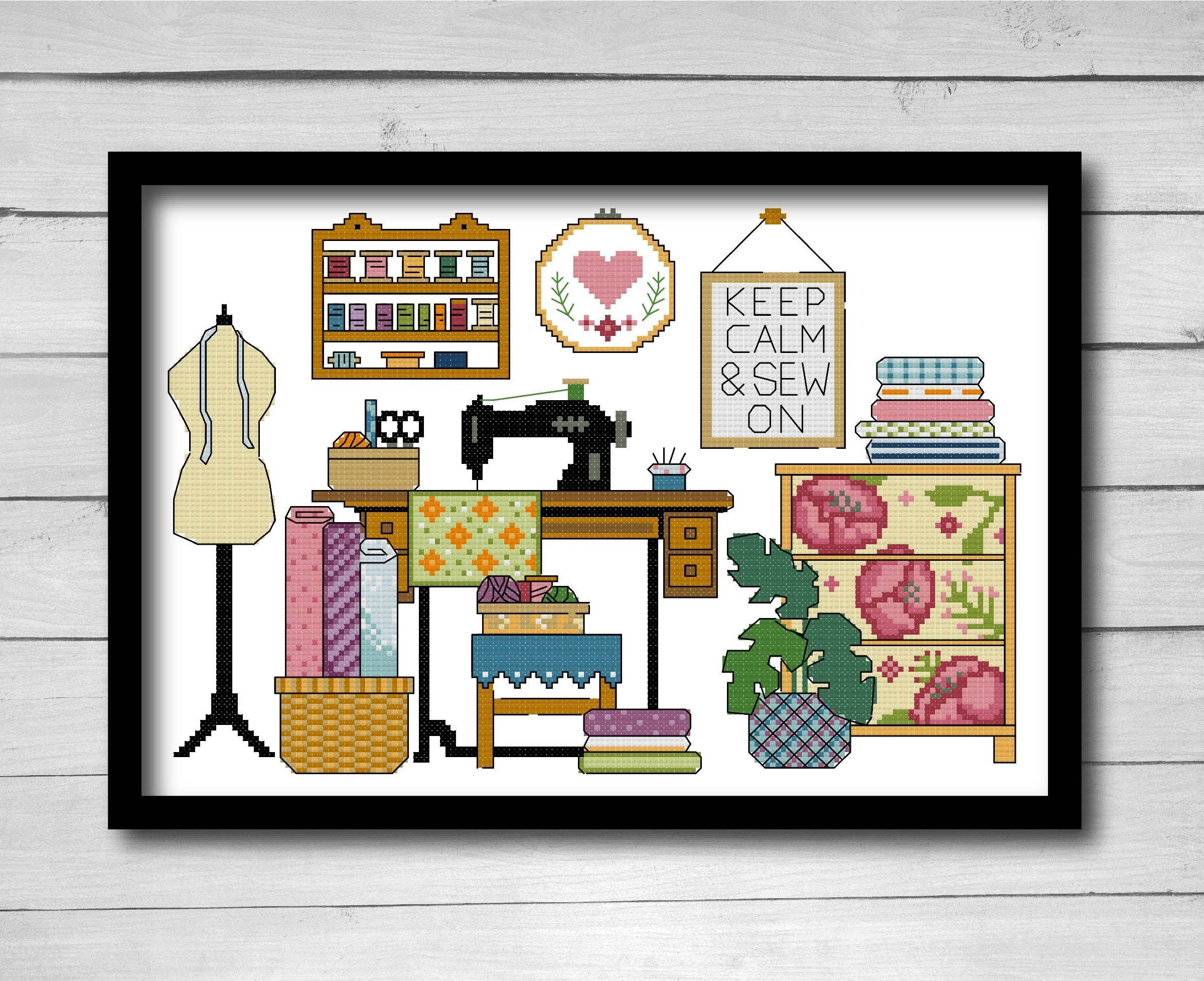 Sewing Room Cross Stitch Pattern Sewing Machine Cross Stitch - Etsy