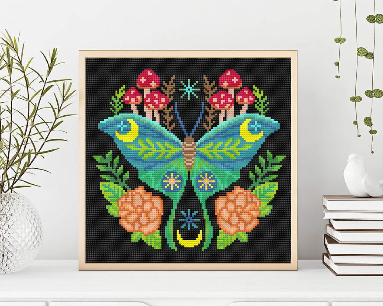Insects Flower Cross Stitch Bundle Moth Cross Stitch Pattern Insects ...