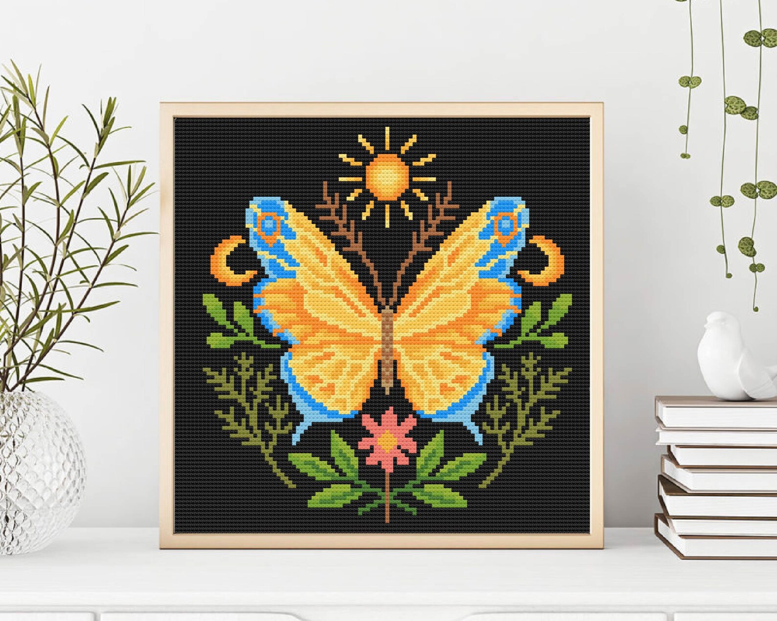 Insects Flower Cross Stitch Bundle Moth Cross Stitch Pattern Insects ...