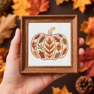 Pumpkin Cross Stitch Pattern Autumn Cross Stitch Pattern Fall Leaves ...