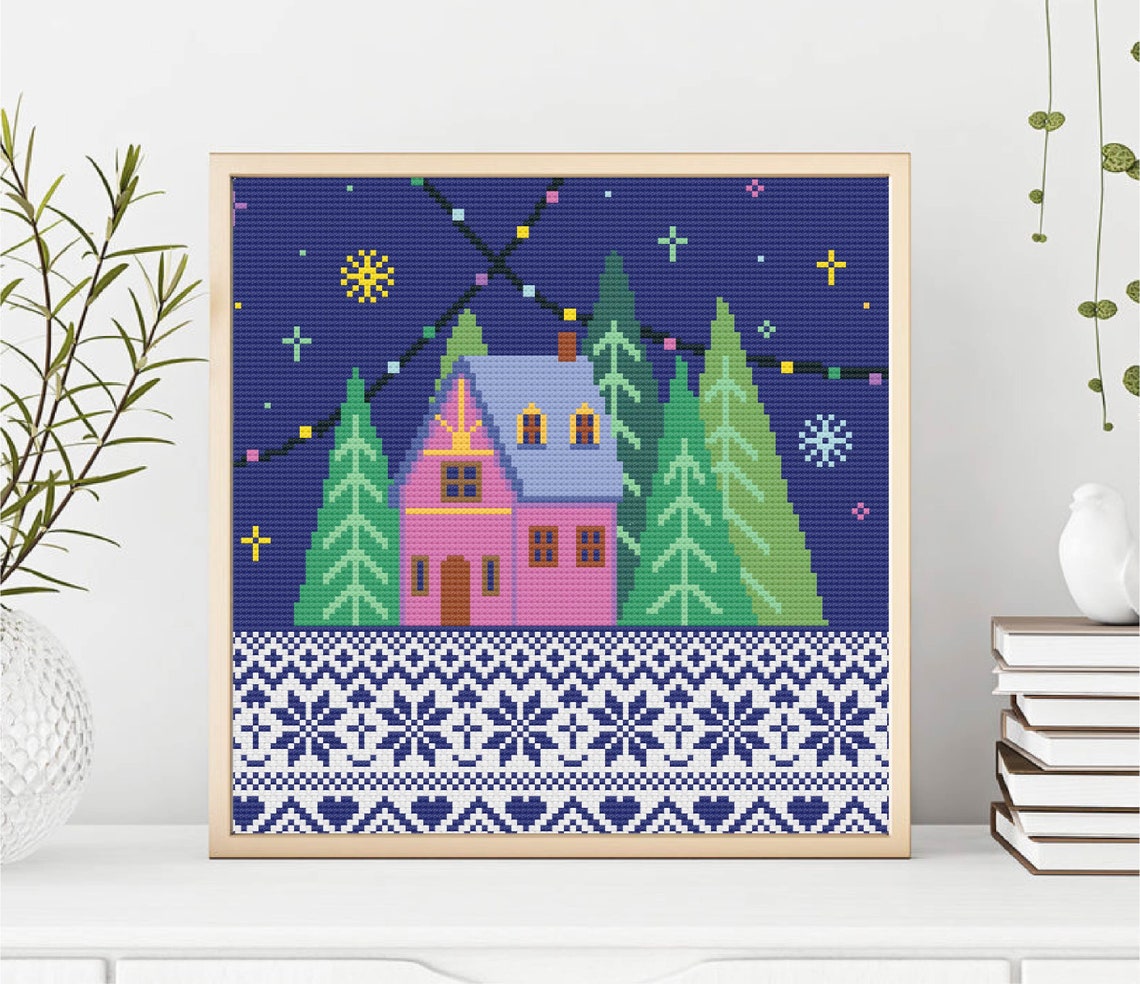 Winter Cross Stitch Pattern Snow Scandinavian Cross Stitch Snowflakes ...