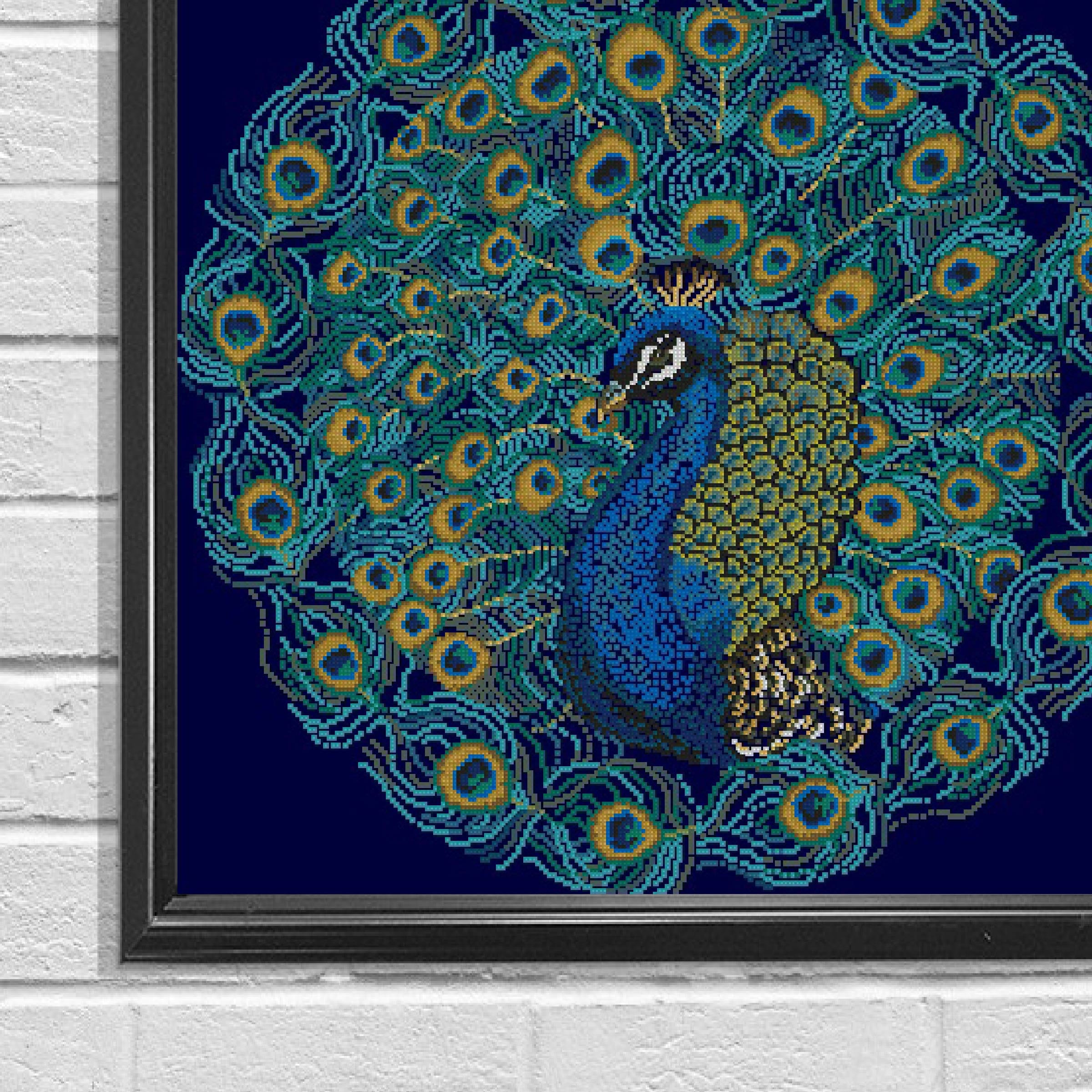 Peacock Cross Stitch Pattern Elegance Cross Stitch Pattern | Etsy