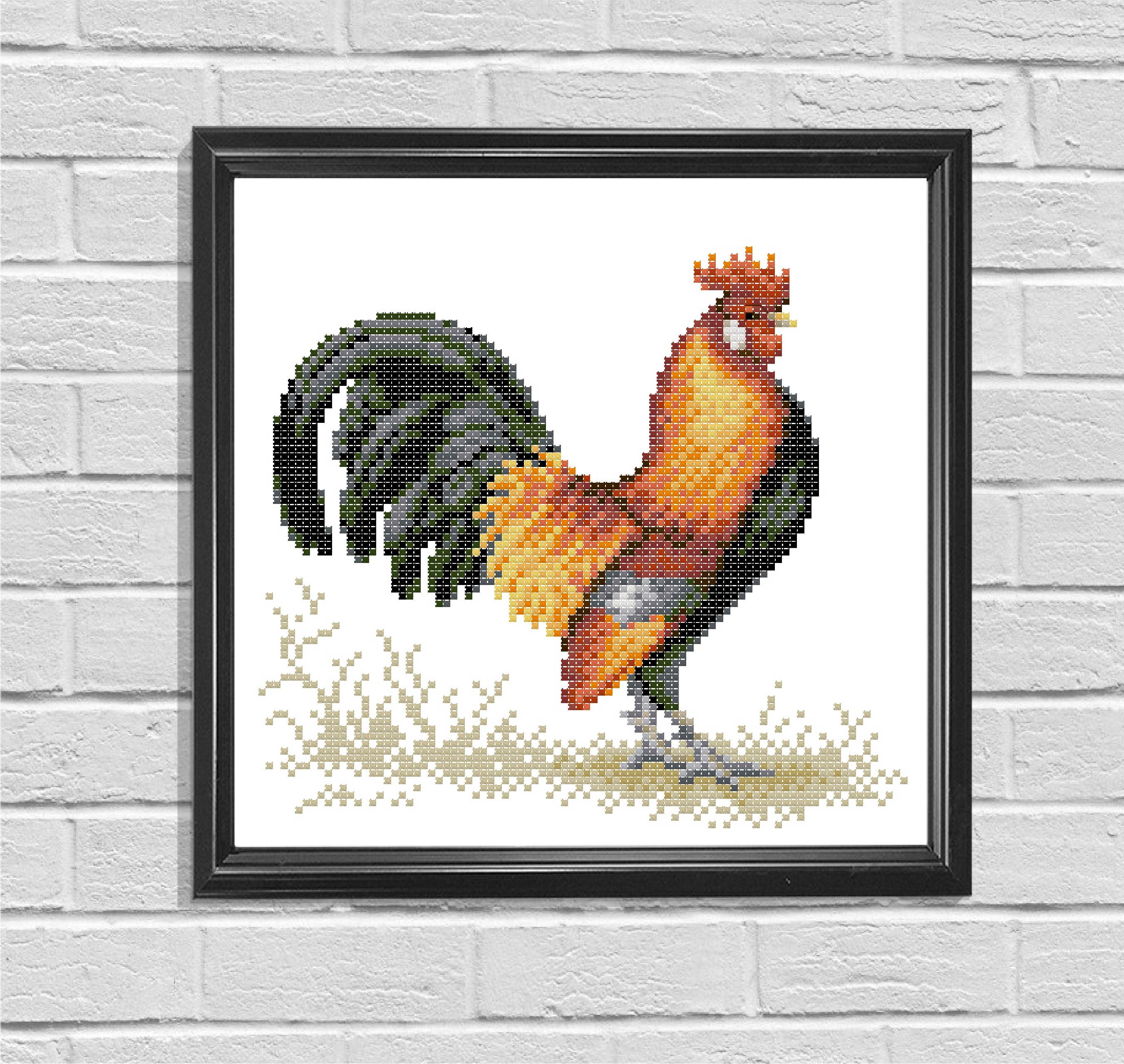 Rooster Cross Stitch Pattern Poultry Cross Stitch Pattern Rooster X ...