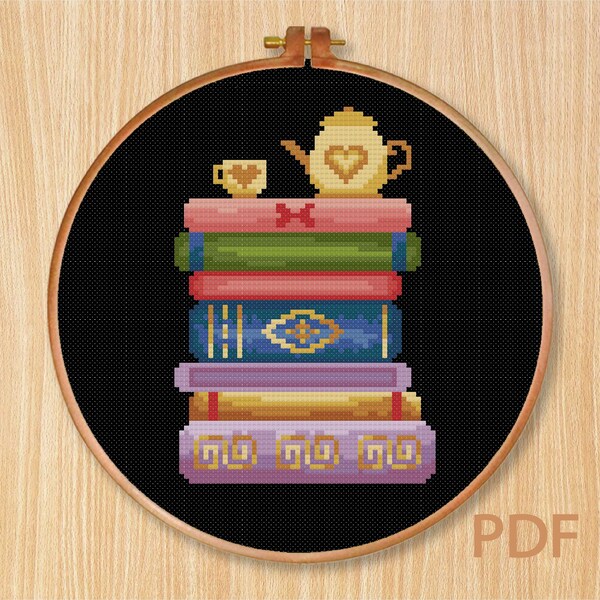 Books Cross Stitch - Etsy