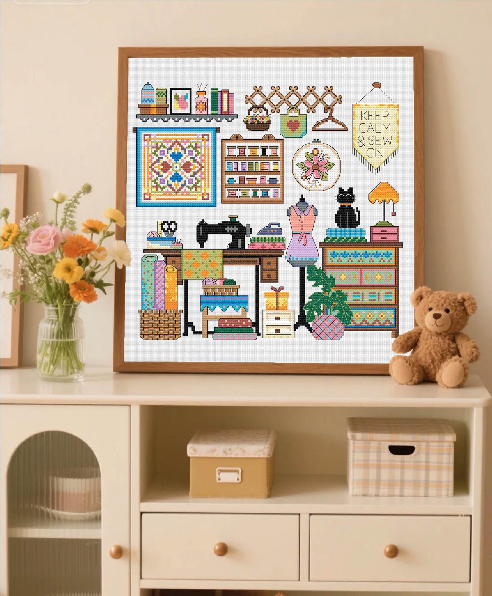 Sewing Room Cross Stitch Pattern Sewing Machine Cross Stitch Pattern ...