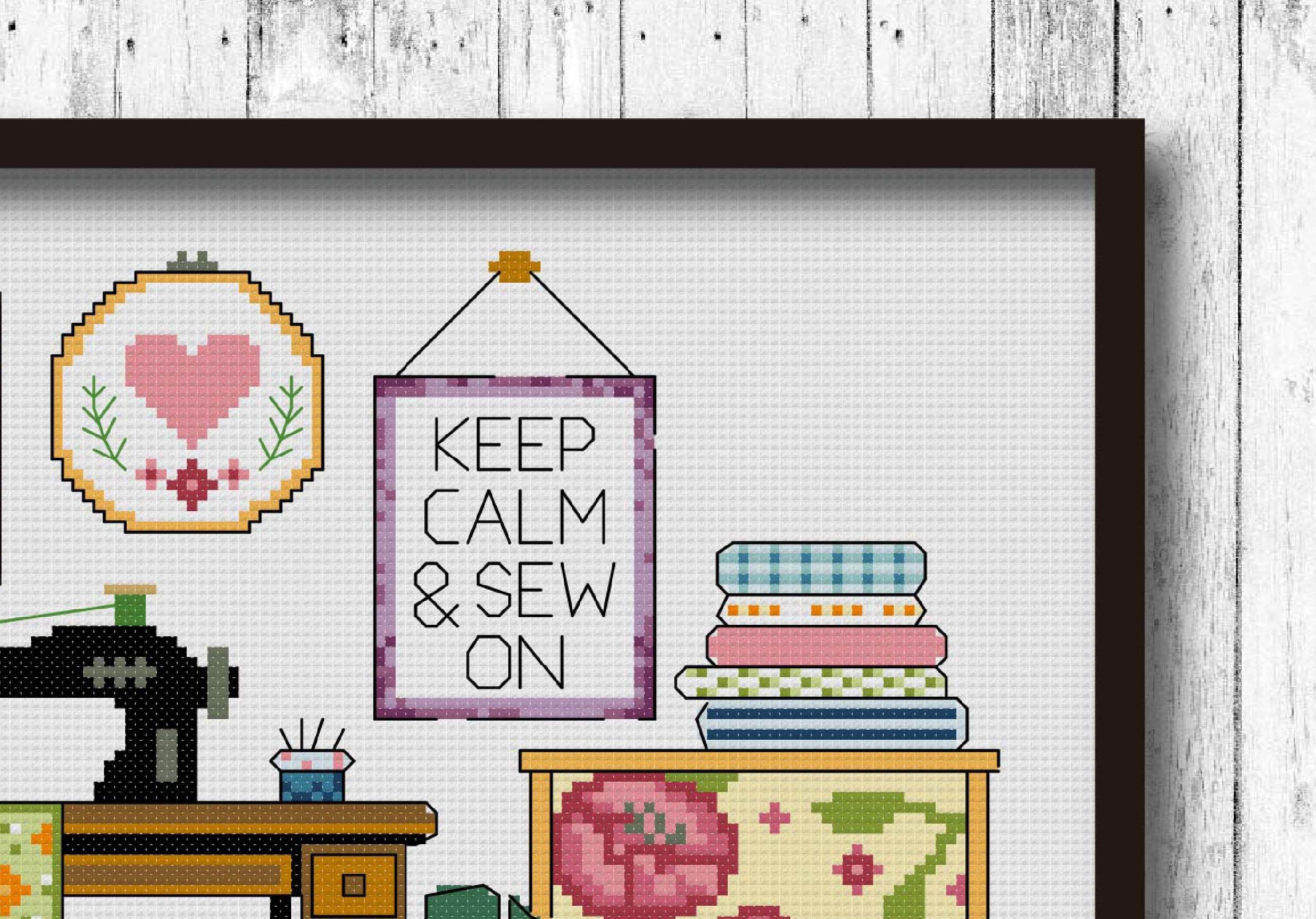 Sewing Room Cross Stitch Pattern Sewing Machine Cross Stitch Pattern ...