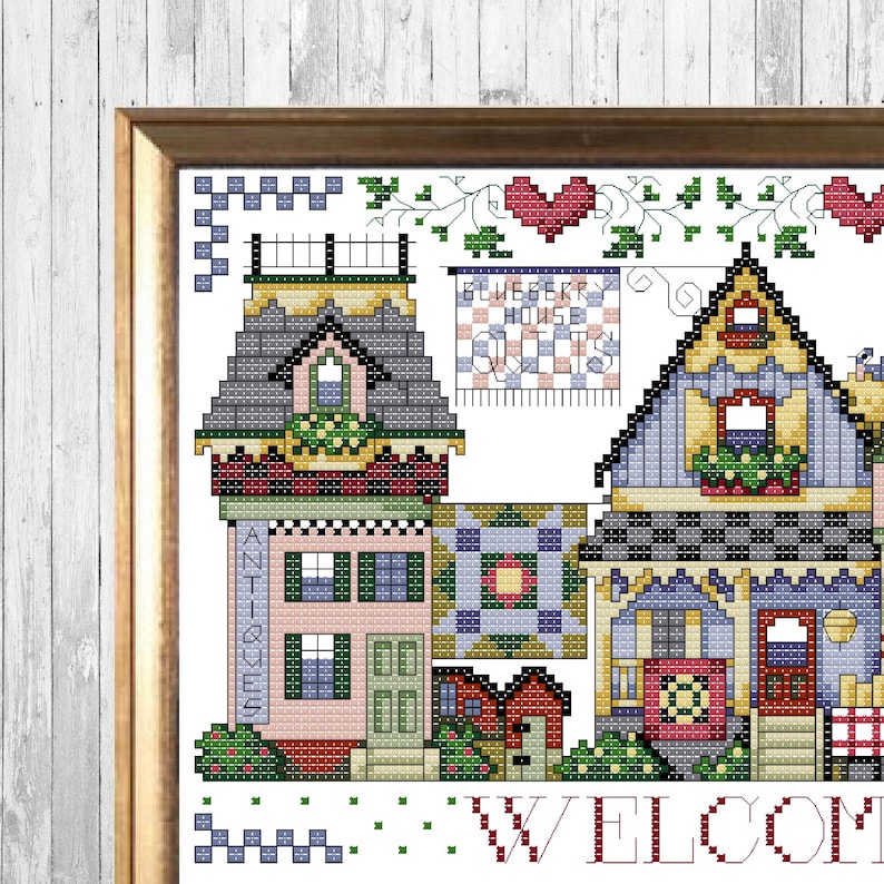 Welcome Home Cross Stitch Pattern Vintage Cross Stitch Pattern House X ...