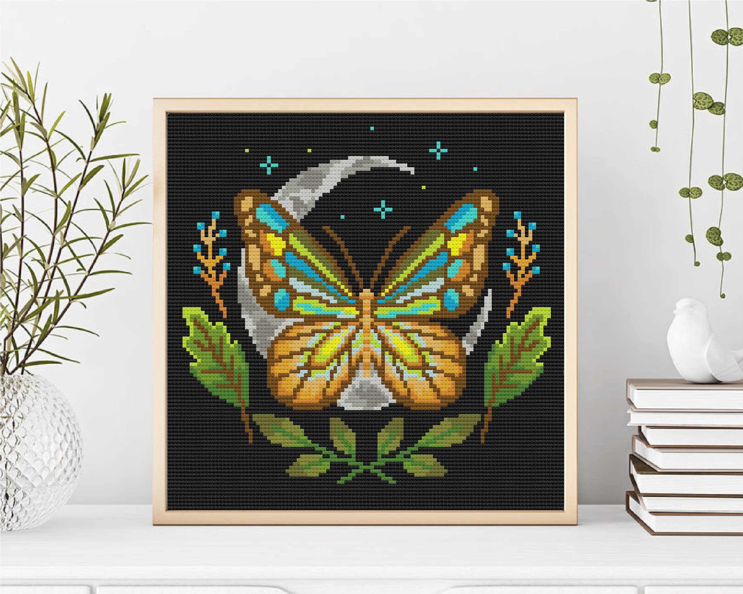 Insects Flower Cross Stitch Bundle Moth Cross Stitch Pattern Insects ...
