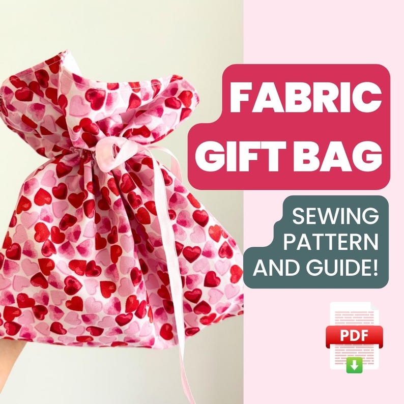 Reusable Fabric Gift Bag Sewing Pattern: Easy Drawstring (PDF Guide) - Etsy