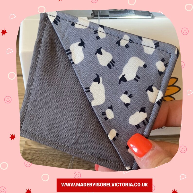 Fabric Corner Bookmark Sewing Guide Instructions // How to Sew Guides Beginner-friendly Sewing ...