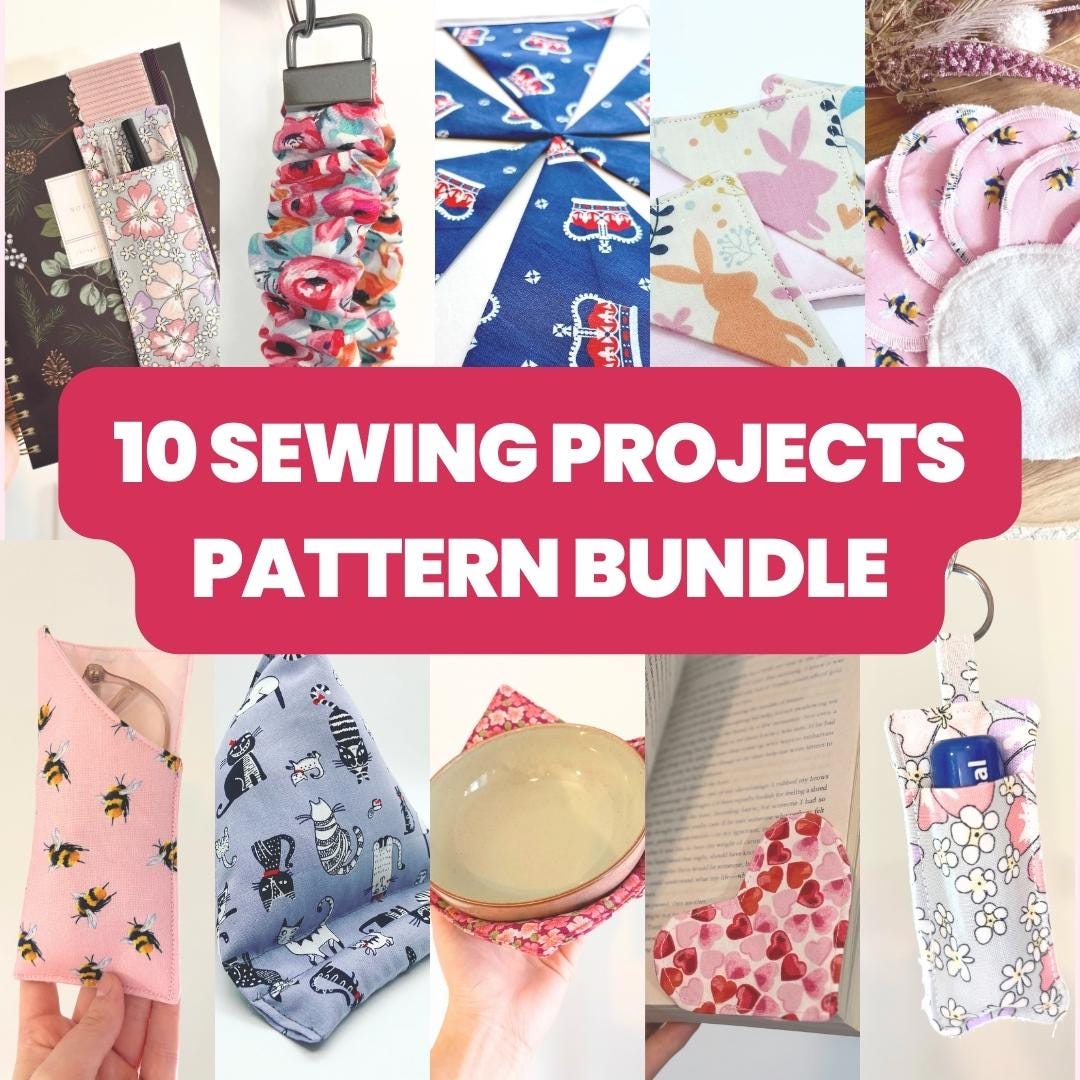 Scrap Fabric Sewing Projects: Beginner-friendly DIY Pattern Bundle (PDF ...