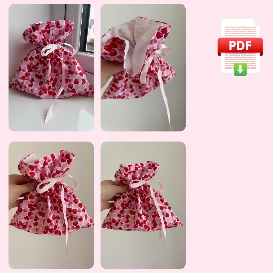 Reusable Fabric Gift Bag Sewing Pattern: Easy Drawstring (PDF Guide) - Etsy